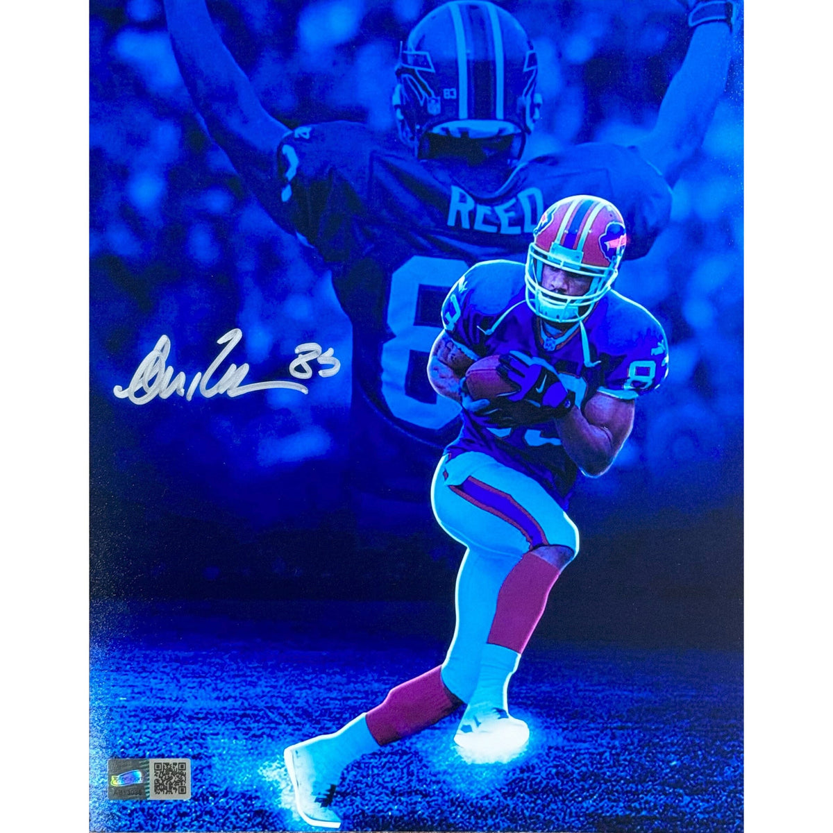 Andre Reed Signed Blue Edit Photo — TSE Buffalo