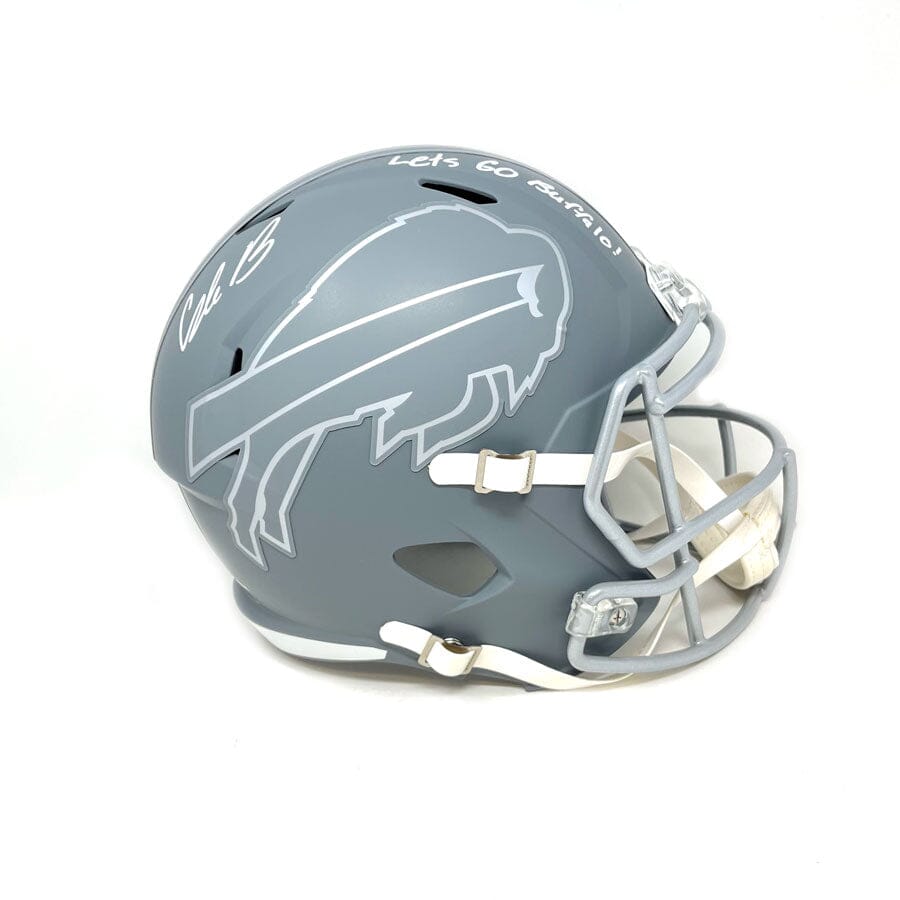 Cole Bishop Signed Buffalo Bills Full Size Slate Speed Replica Helmet ...