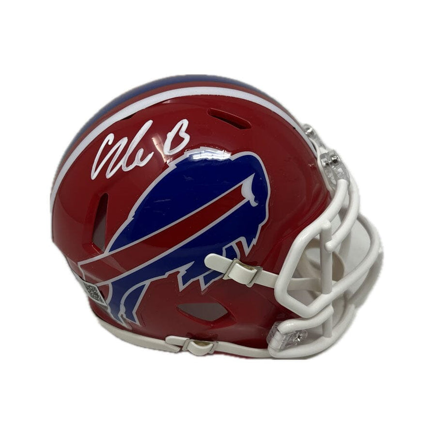 Cole Bishop Signed Buffalo Bills Red Throwback Speed Mini Helmet — TSE ...