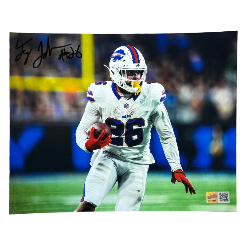 Ty Johnson Signed Close up in White 8x10 Photo — TSE Buffalo