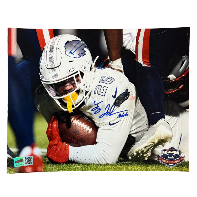 Ty Johnson Signed Rivalries Uniform Close up 8x10 Photo — TSE Buffalo