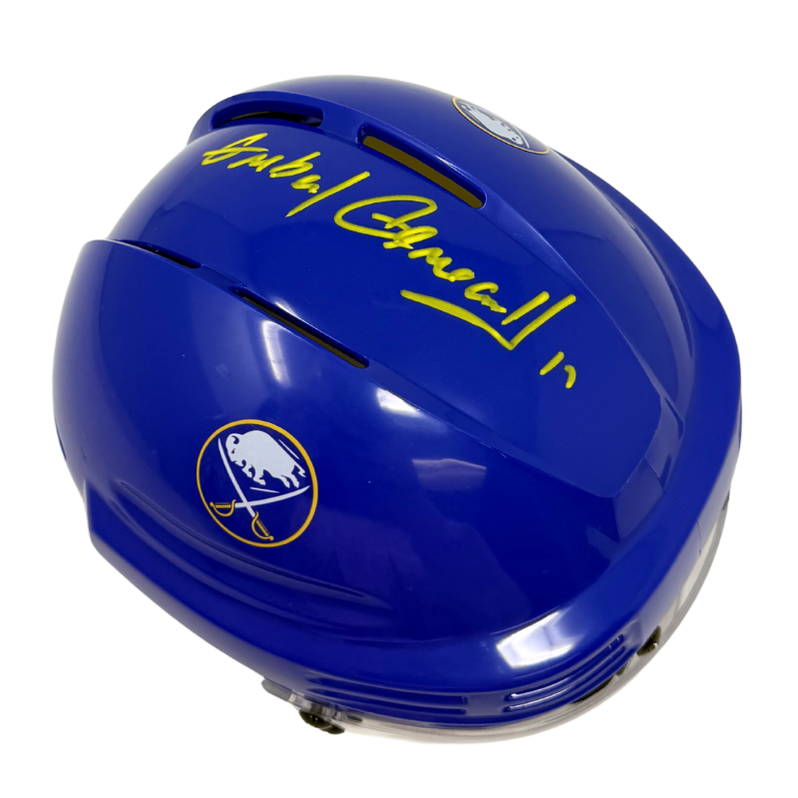 Gilbert Perreault Signed Buffalo Sabres Blue Hockey Mini Helmet — TSE ...