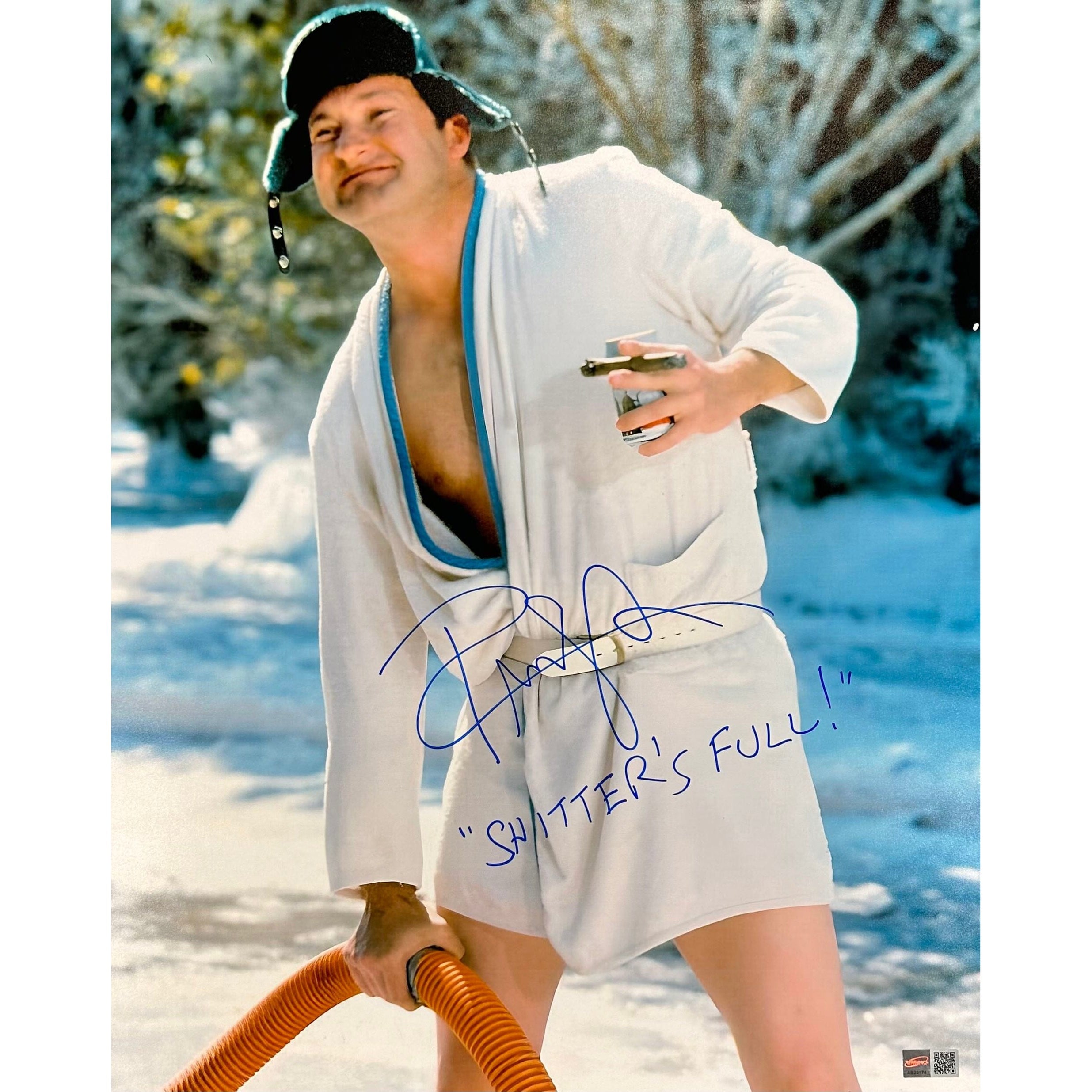 Randy Quaid Christmas Vacation Bathrobe Signed 16x20 Photo with "Shitt ...