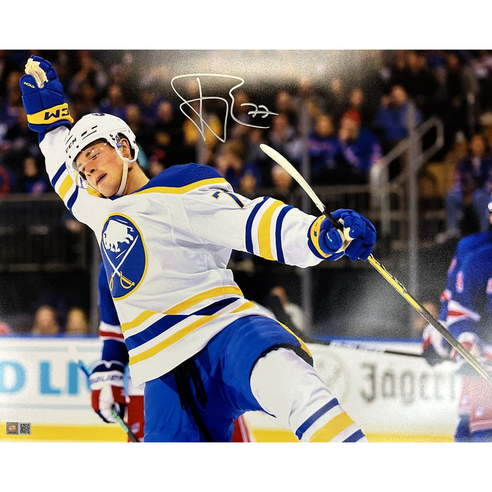 JJ Peterka Signed Arm Up Celebration Photo — TSE Buffalo