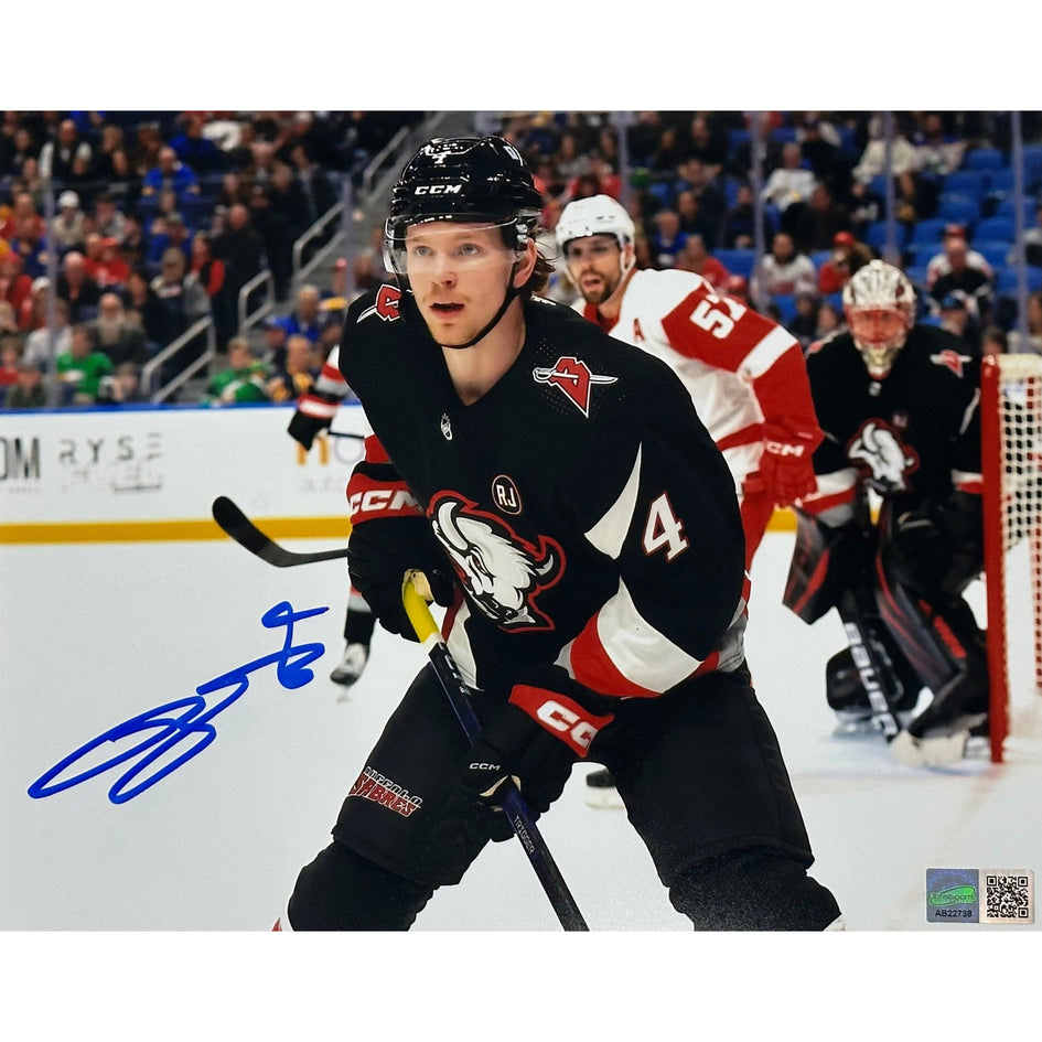 Bowen Byram Signed Horizontal Goathead Jersey 8x10 Photo — TSE Buffalo