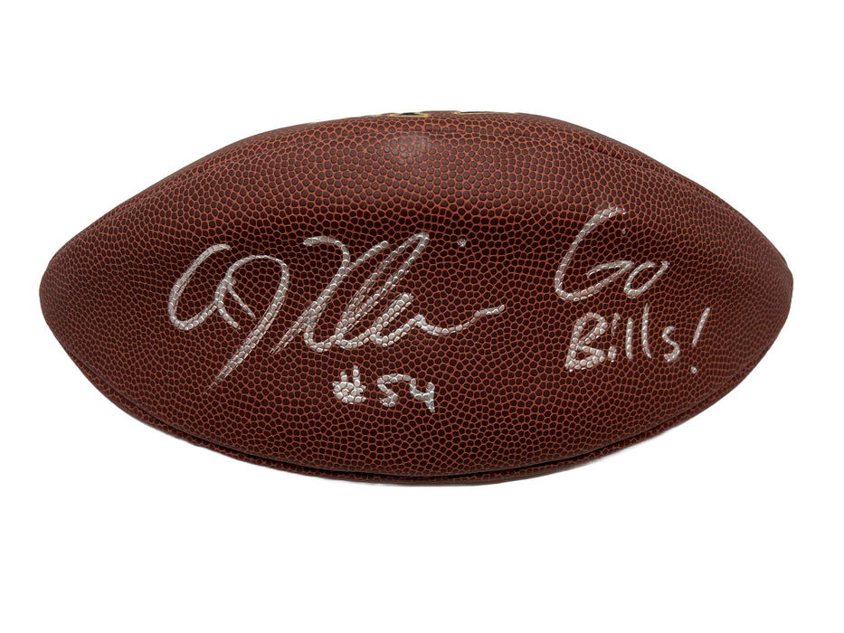 DEFLATED: AJ Klein Signed Wilson Replica Football w/ "Go Bills!" (Defl ...