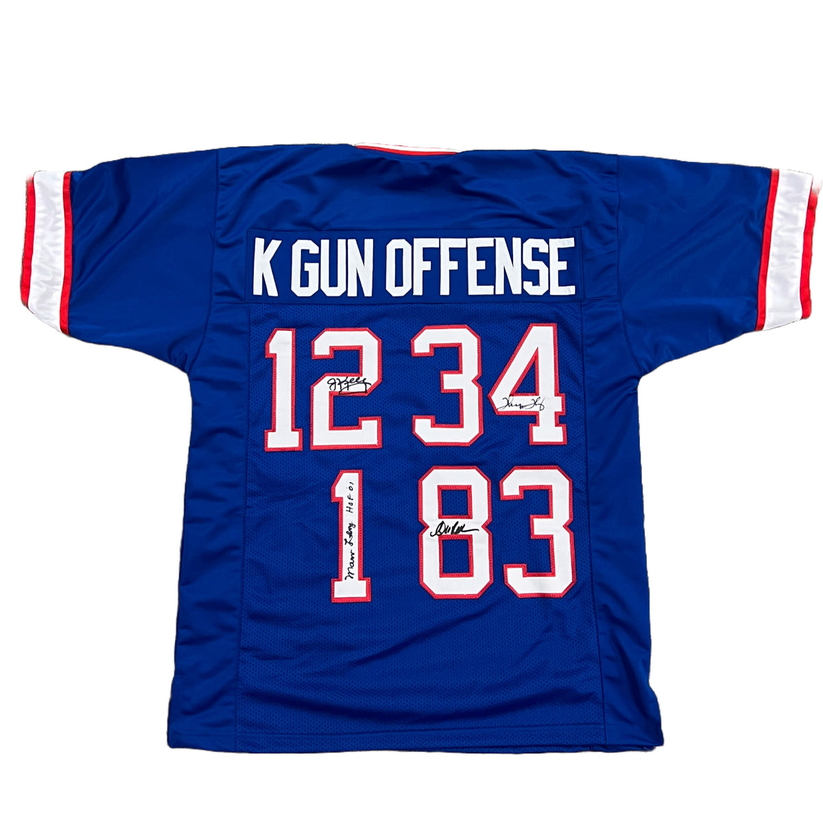 K-Gun Offense Signed Custom Blue Football Jersey — TSE Buffalo