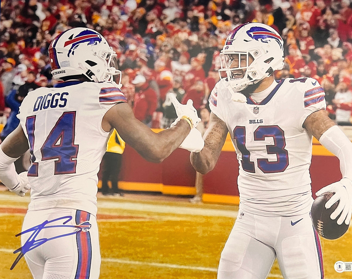 Stefon Diggs Signed Celebrating with Gabriel Davis 16x20 Photo — TSE ...