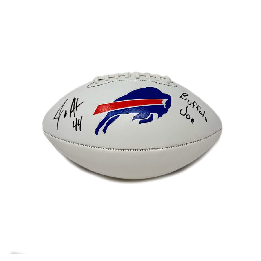 Joe Andreessen Signed Buffalo Bills White Logo Football with Buffalo J ...