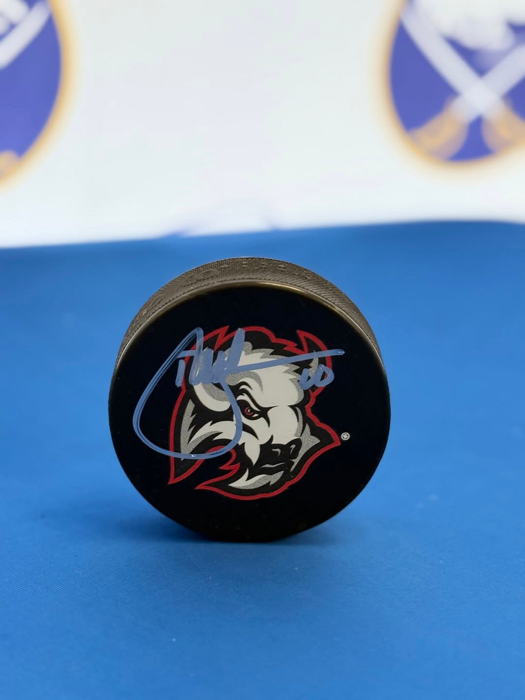 Facebook Auction: Brad May Signed Buffalo Sabres Large Goathead Logo H ...