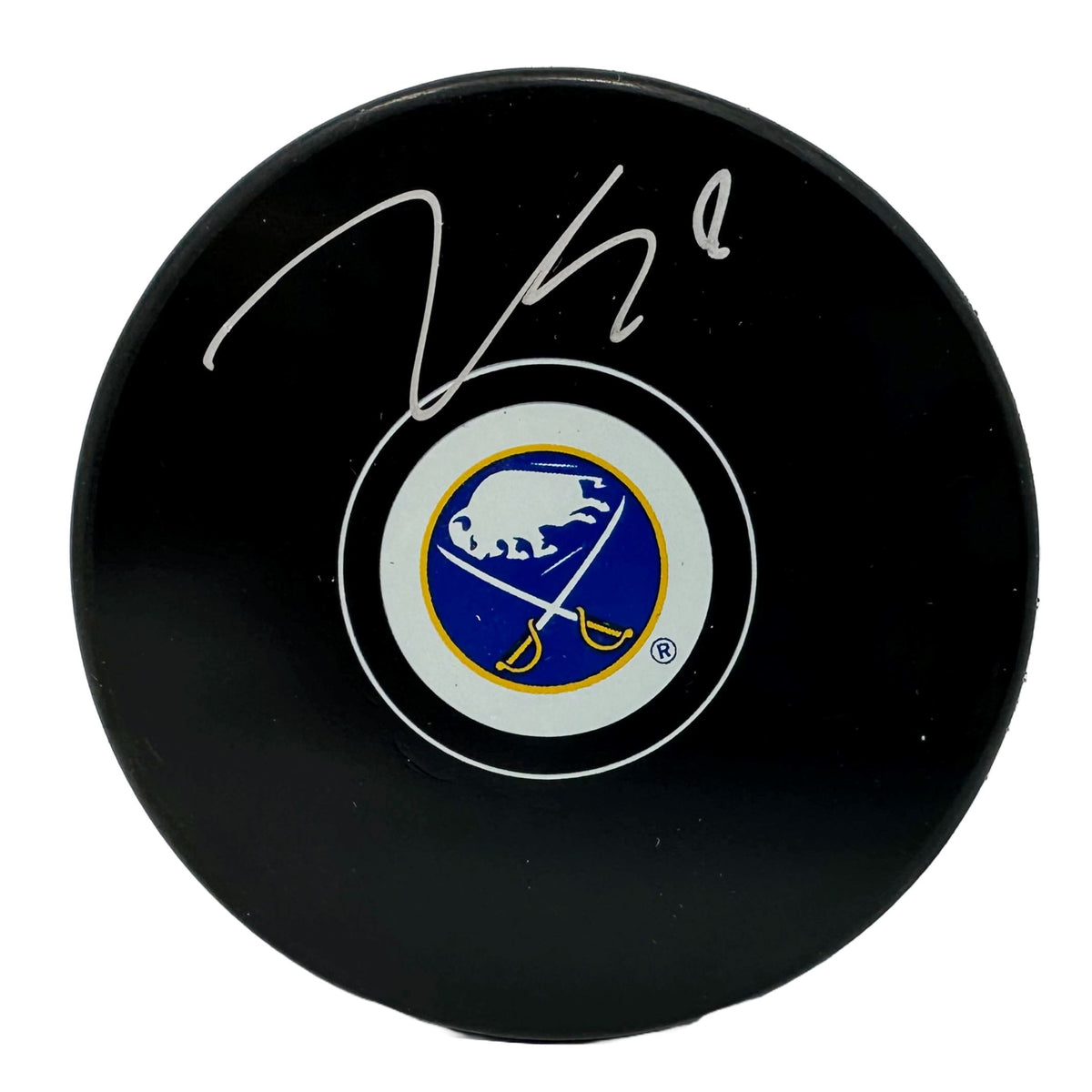 Zach Benson Signed Buffalo Sabres Autograph Logo Puck — TSE Buffalo