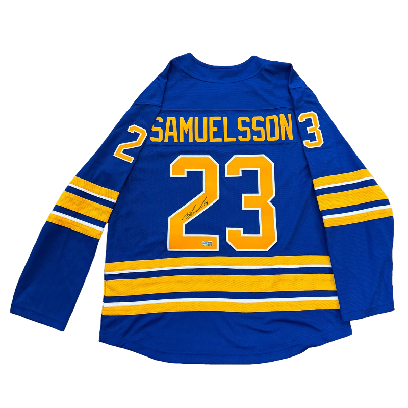 Mattias Samuelsson Signed Buffalo Sabres Authentic Blue Jersey — TSE ...