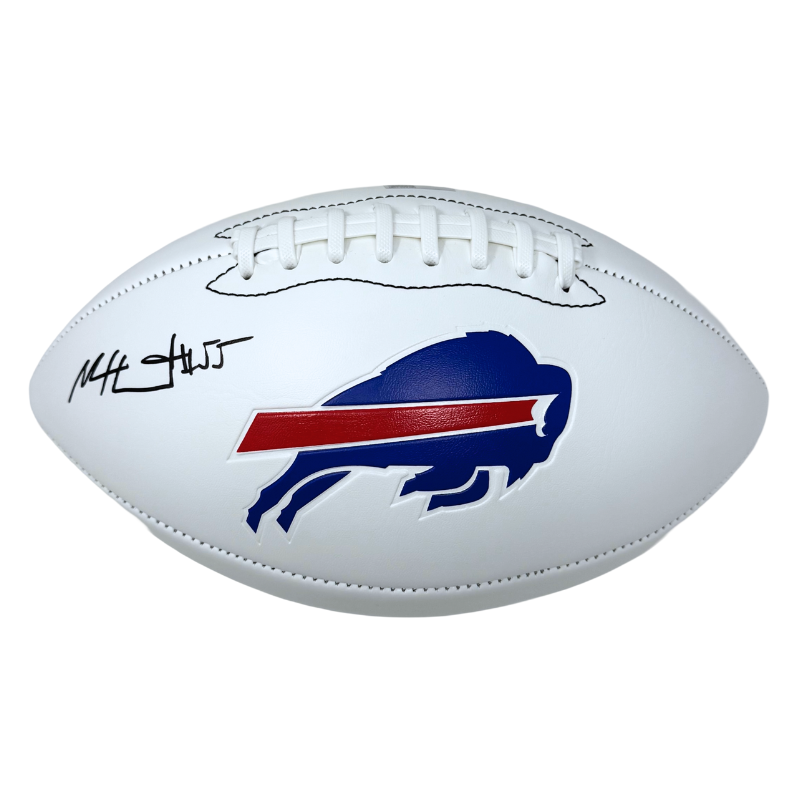 Michael Hoecht Signed White Logo Football — TSE Buffalo