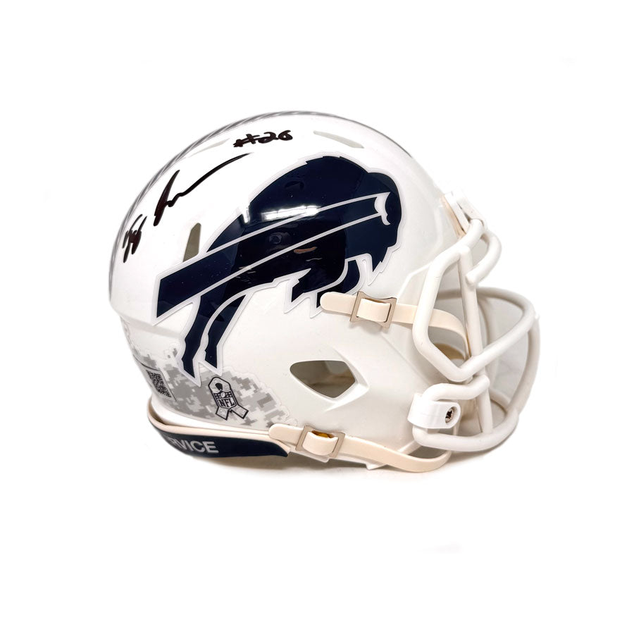Ty Johnson Signed Buffalo Bills 2024 Salute to Service Mini Helmet ...