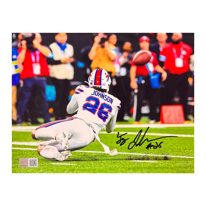 Ty Johnson Signed Sliding Catch Photo — TSE Buffalo