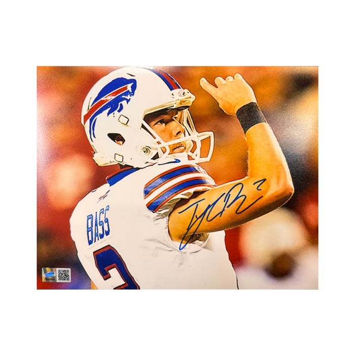 Tyler Bass Signed Close-Up 8x10 Photo — TSE Buffalo