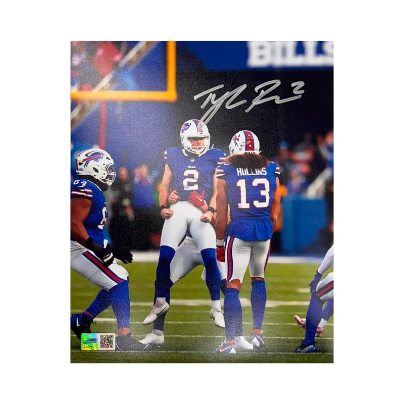 Tyler Bass Signed Team Celebration 8x10 Photo — TSE Buffalo