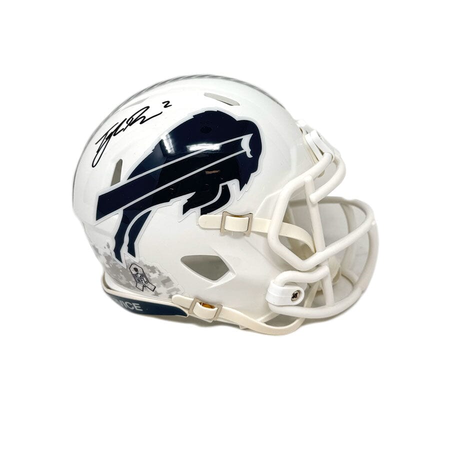 Tyler Bass Signed Buffalo Bills 2024 Salute to Service Speed Mini Helm ...
