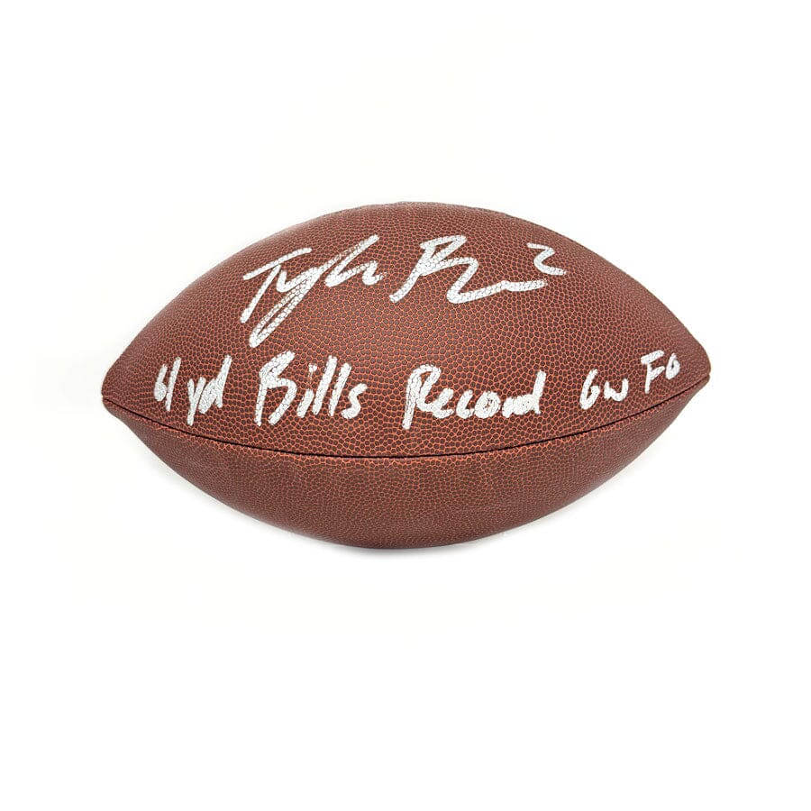 Tyler Bass Signed Wilson Replica Football with 61 Yd Bills Record GW F ...