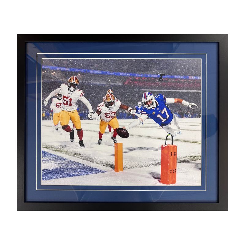 Josh Allen Unsigned Diving Pylon vs 49ers 16x20 Photo Professionally F ...