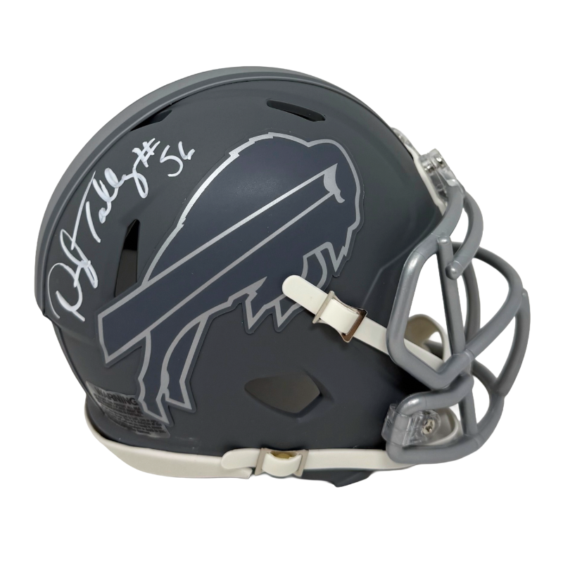 Darryl Talley Signed Buffalo Bills Slate Speed Mini Helmet — TSE Buffalo