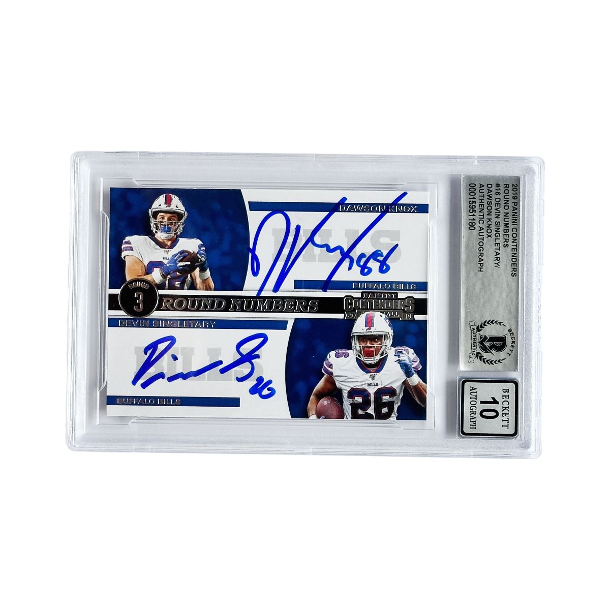 Dawson Knox + Devin Singletary Buffalo Bills Dual Signed 2019 Panini C ...