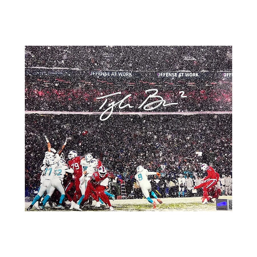 Tyler Bass Signed Snow Kick Left Size View Photo — TSE Buffalo