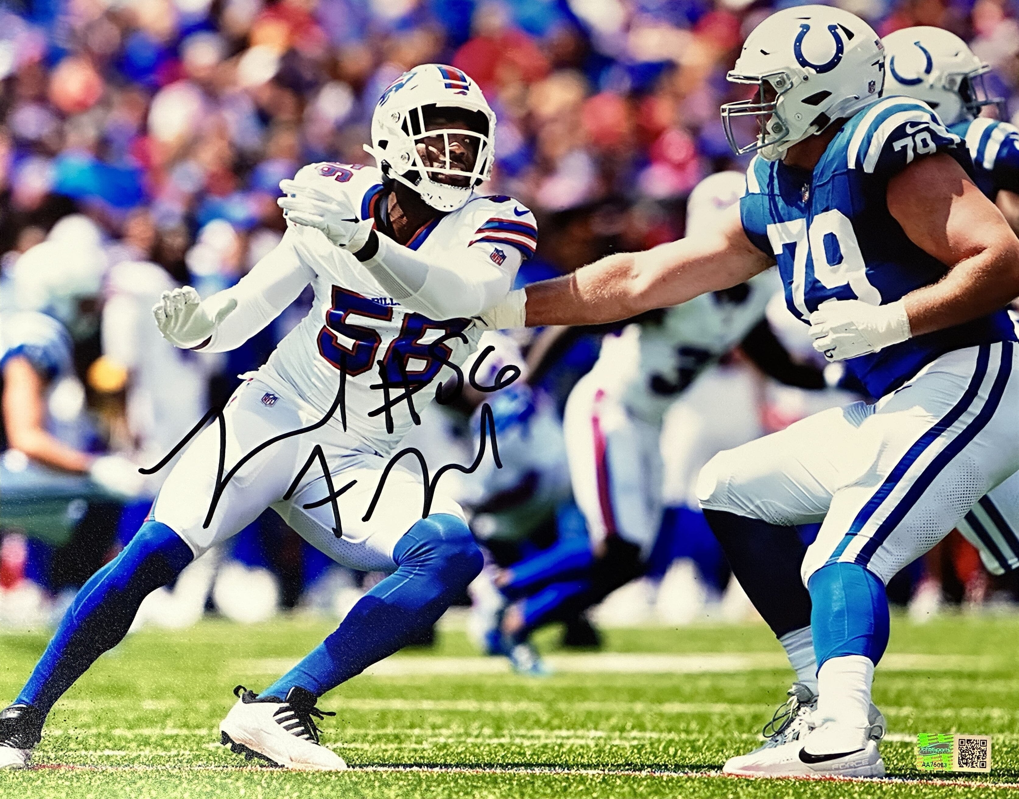 Leonard Floyd Signed Attacking vs Colts Photo — TSE Buffalo