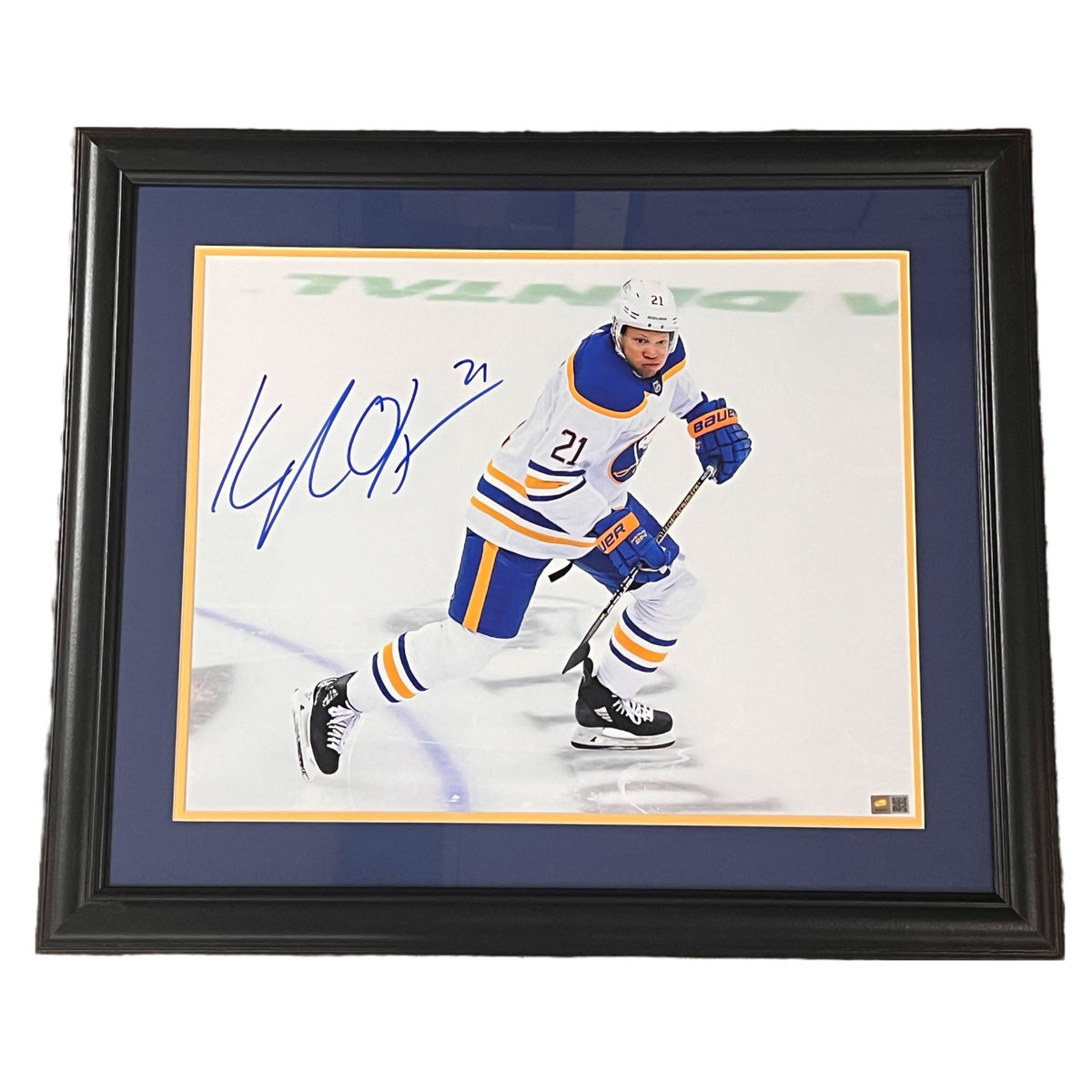 Kyle Okposo Skating In White Signed 16x20 Photo- Professionally Framed ...