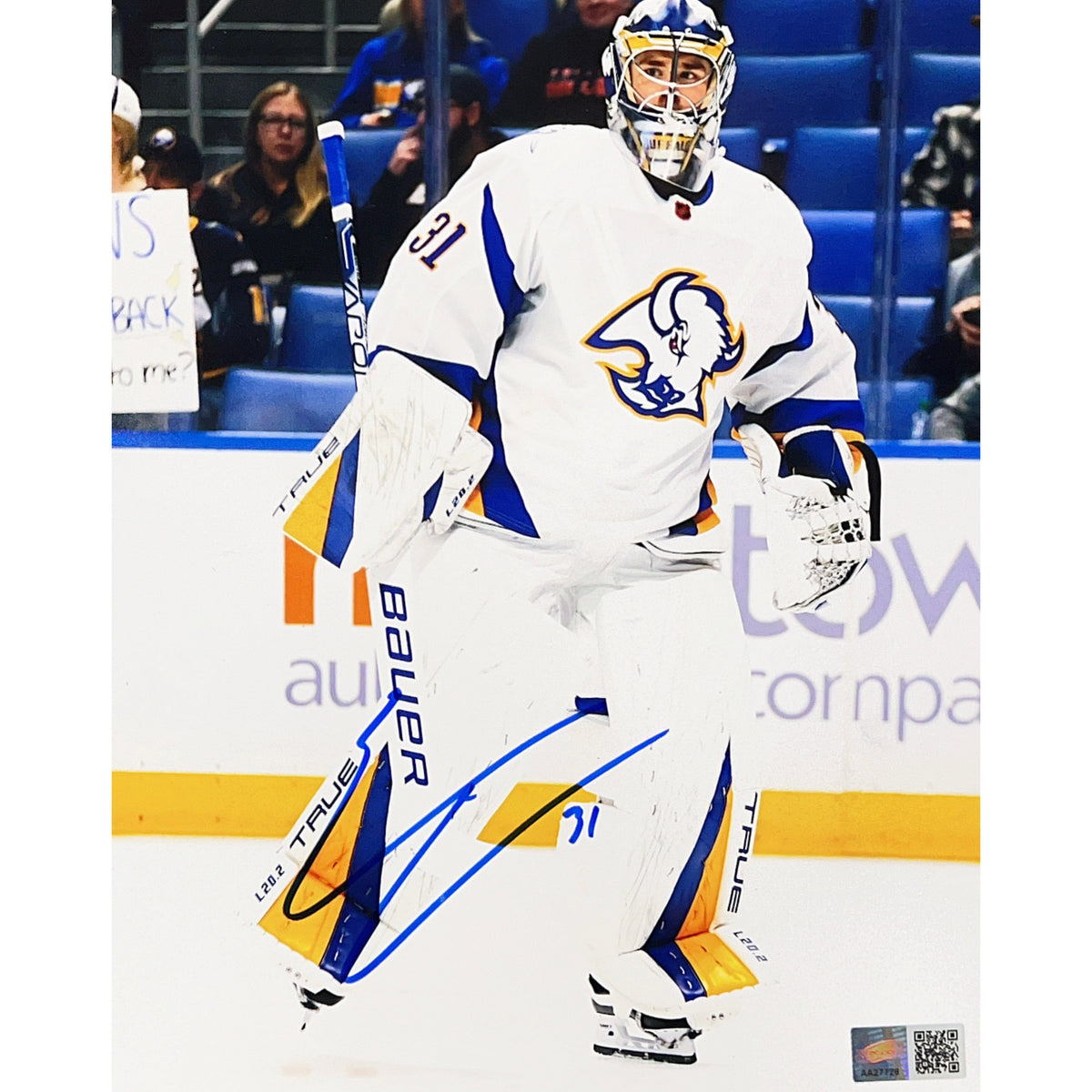Eric Comrie Skating in White Signed 8x10 Photo — TSE Buffalo